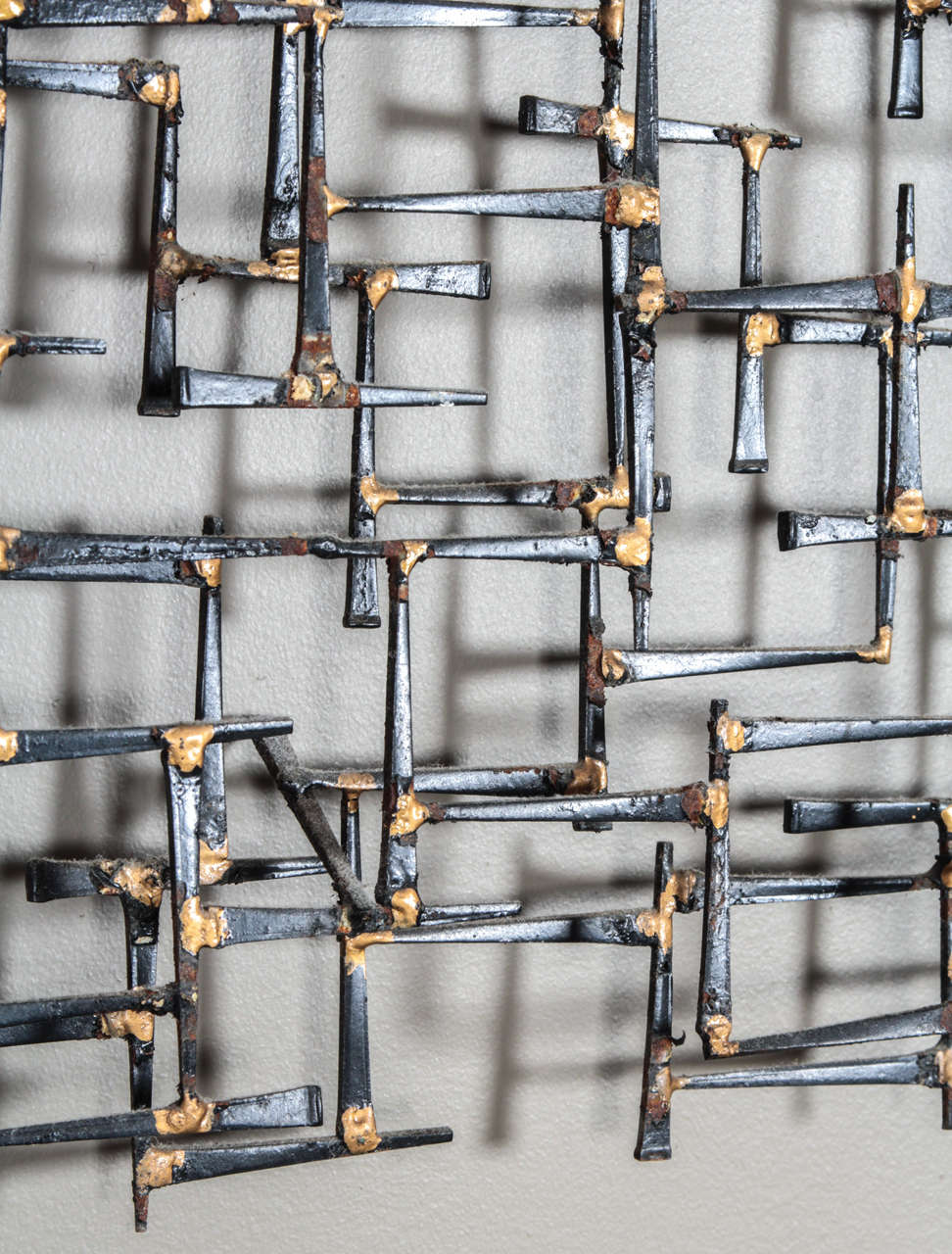 Abstract Iron Nail Sculpture at 1stDibs