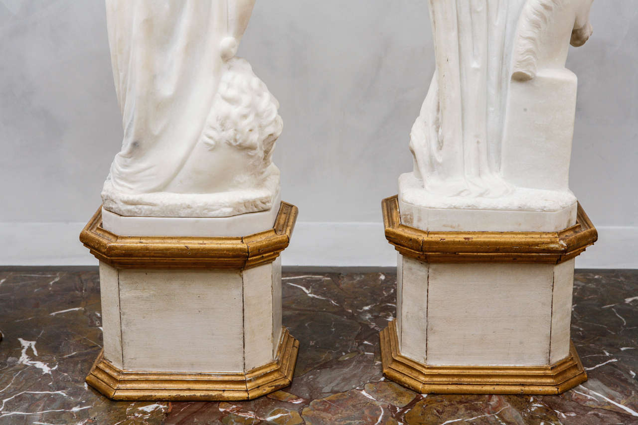19th Century Italian Carrara Marble Statues of the Four Continents For ...