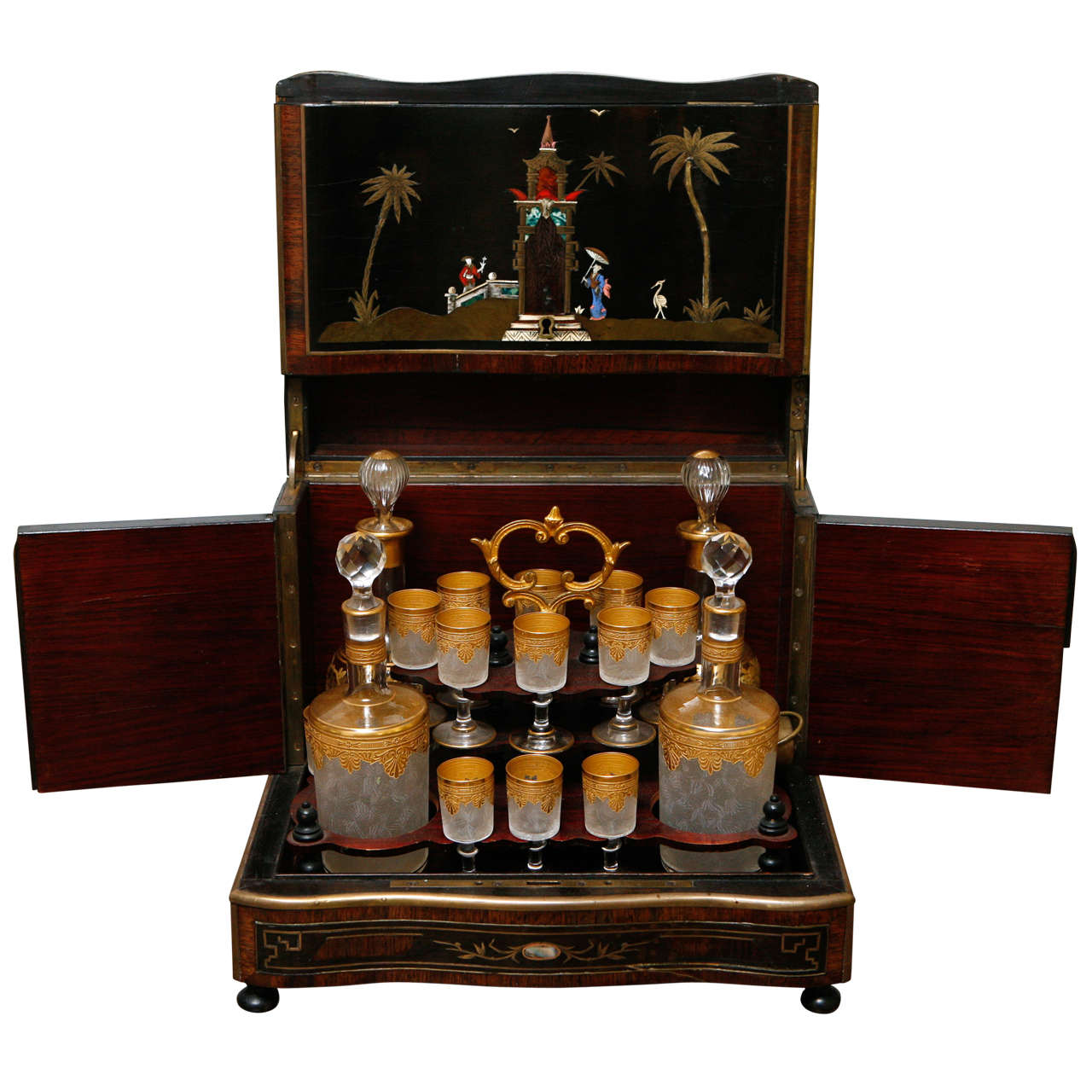 19th c. French Liquor Box with Baccarat Glasses and Bottles at 1stDibs ...