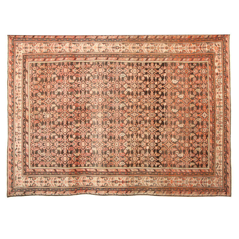Antique 1900s Persian Malayer Rug with Herati Mahi Design, 7' x 10' For ...