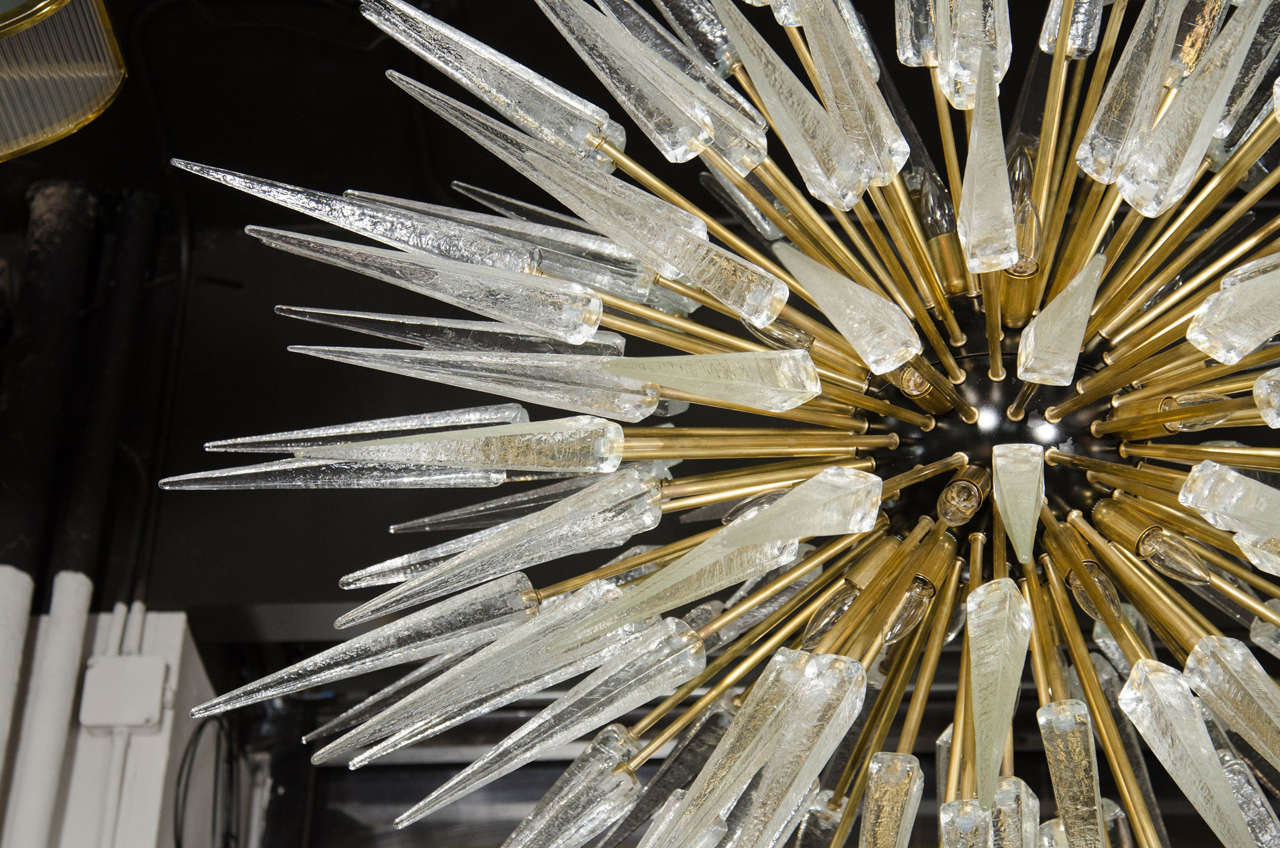 Impressive and Monumental Murano Glass Spiked Starburst Chandelier at ...