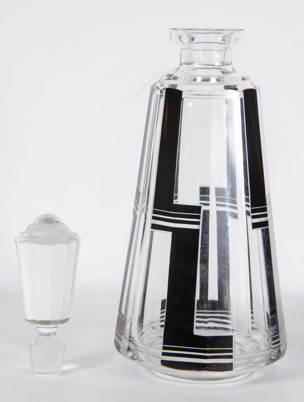Skyscraper Style Art Deco Cut Crystal Decanter Set at 1stDibs