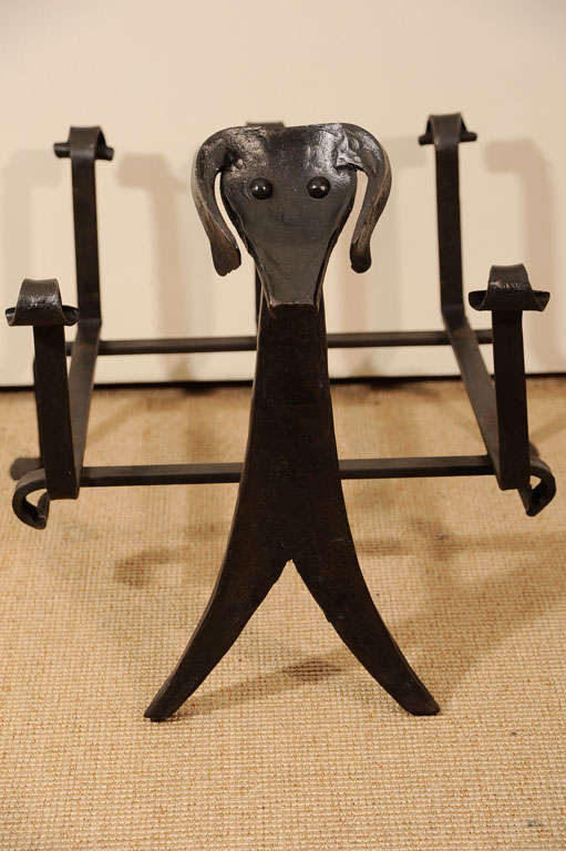 Iron Dog Log Holder at 1stDibs