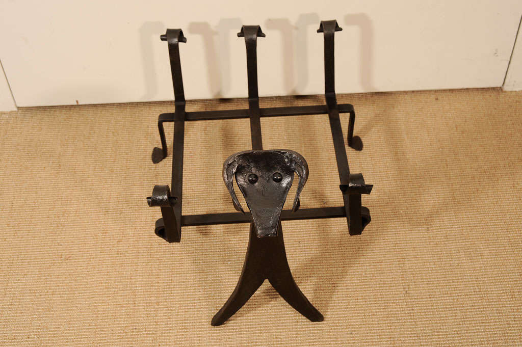 Iron Dog Log Holder at 1stDibs