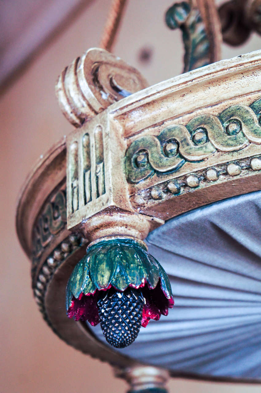 Late 19th Century Carved and Painted Wood Light Fixture For Sale at 1stDibs