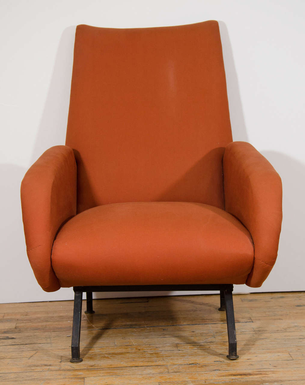 Midcentury Pair of Italian Rust Colored Lounge Chairs For Sale at ...