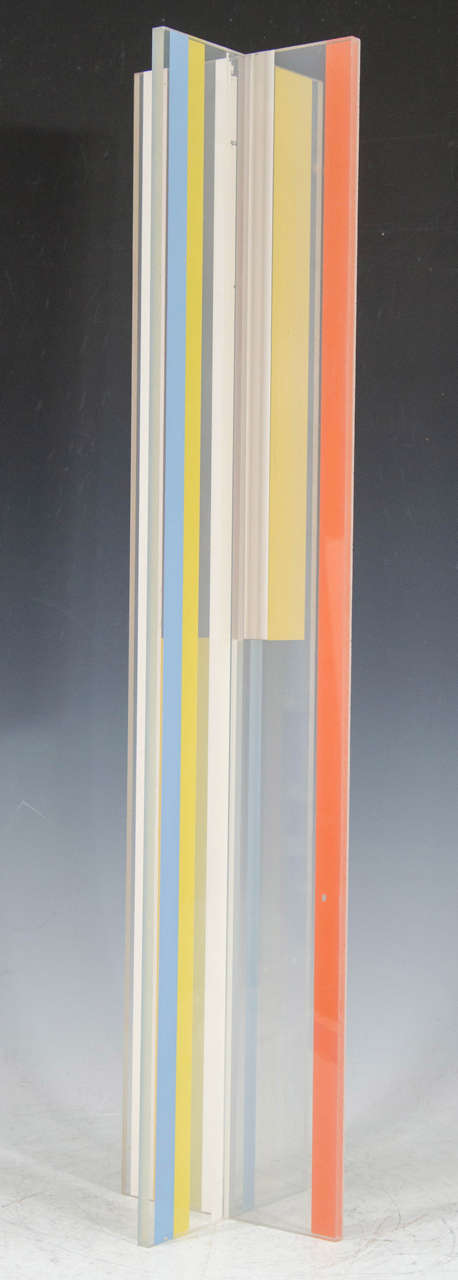 Midcentury Screenprint on Plexiglass Column Sculpture by IIya ...