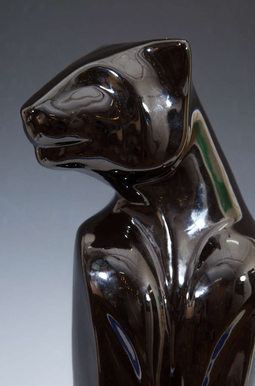 Vintage Art Deco Style Haeger Pottery Panther at 1stDibs