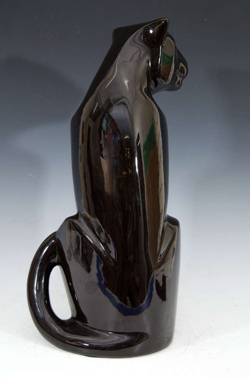 Vintage Art Deco Style Haeger Pottery Panther at 1stDibs