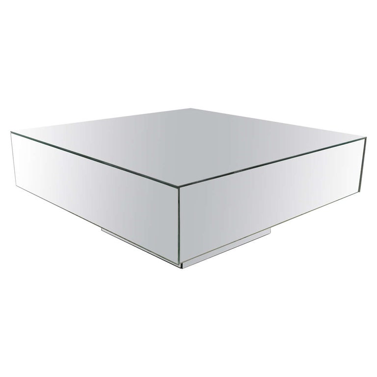 Midcentury Cube Style Mirrored Coffee or Cocktail Table at 1stDibs
