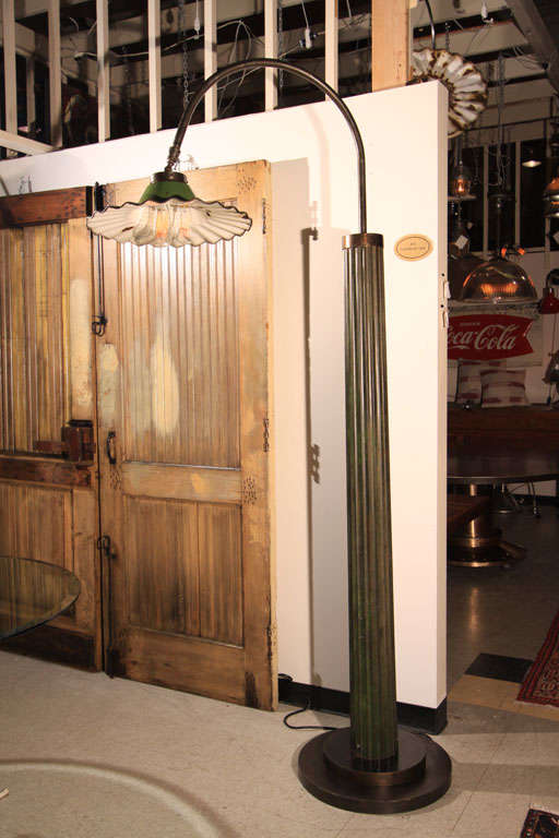 Fluted Street Light with Ruffle Shade at 1stDibs