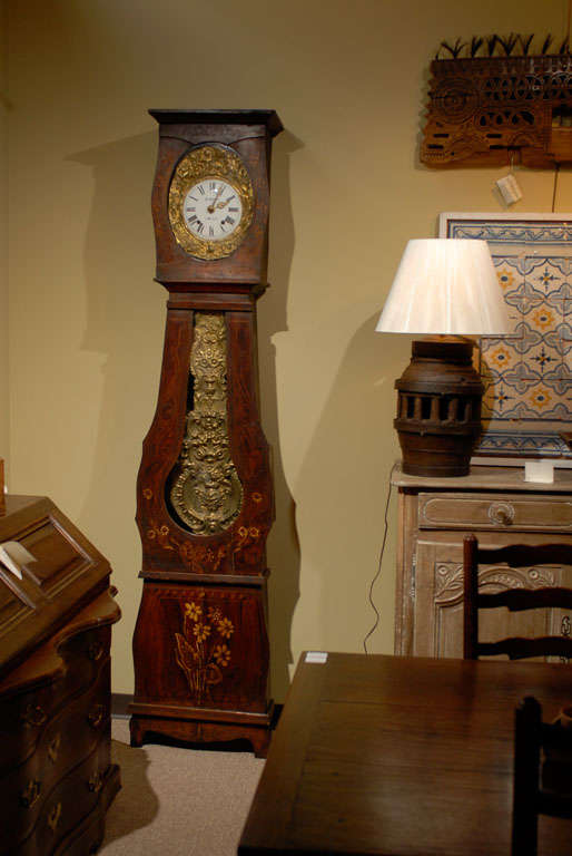19th Century Painted Tall Clock from Normandy, circa 1880 at 1stDibs