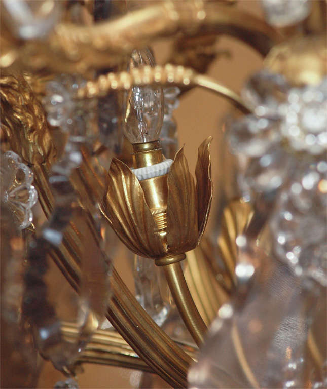 Brilliant Antique Baccarat Crystal and Mercury Gilded Chandelier For ...