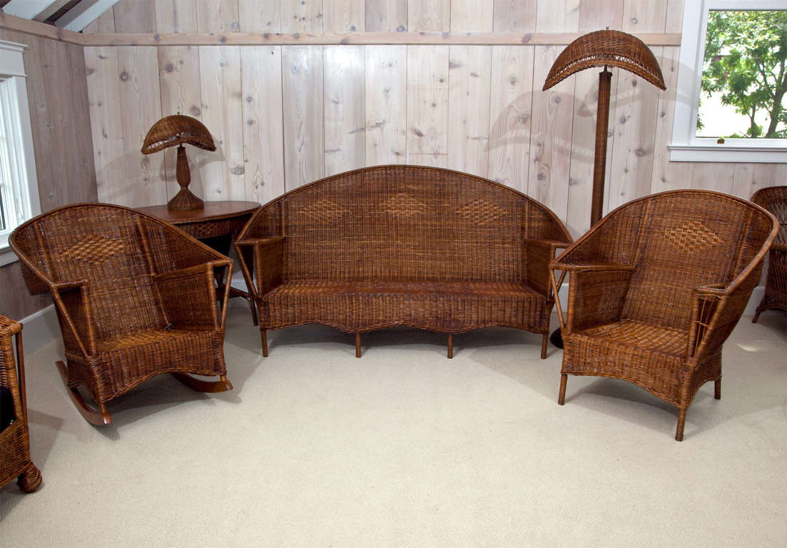 Antique Deco Wicker Set at 1stDibs