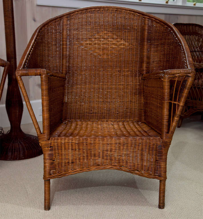 Antique Deco Wicker Set at 1stDibs