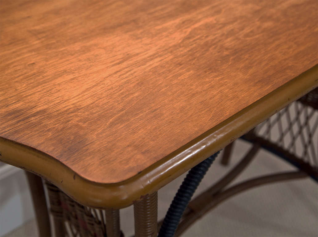 Fiber and oak table For Sale at 1stDibs