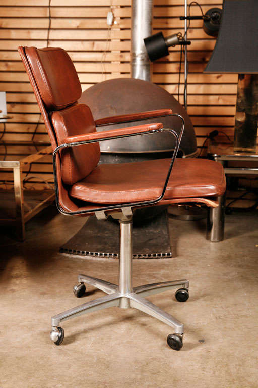 Cognac leather deskchair at 1stDibs | cognac leather desk chair, cognac ...