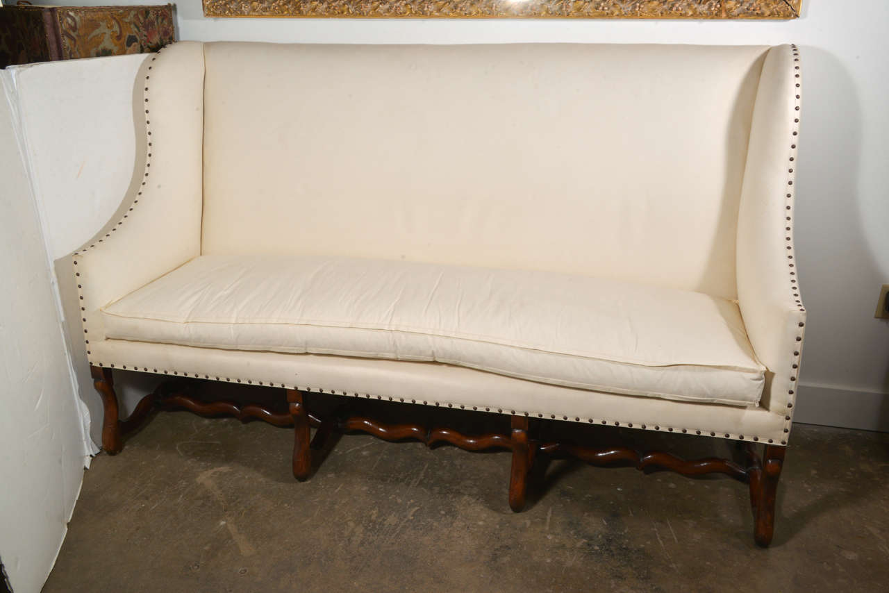 Louis XIII Walnut Wingback Sofa at 1stDibs