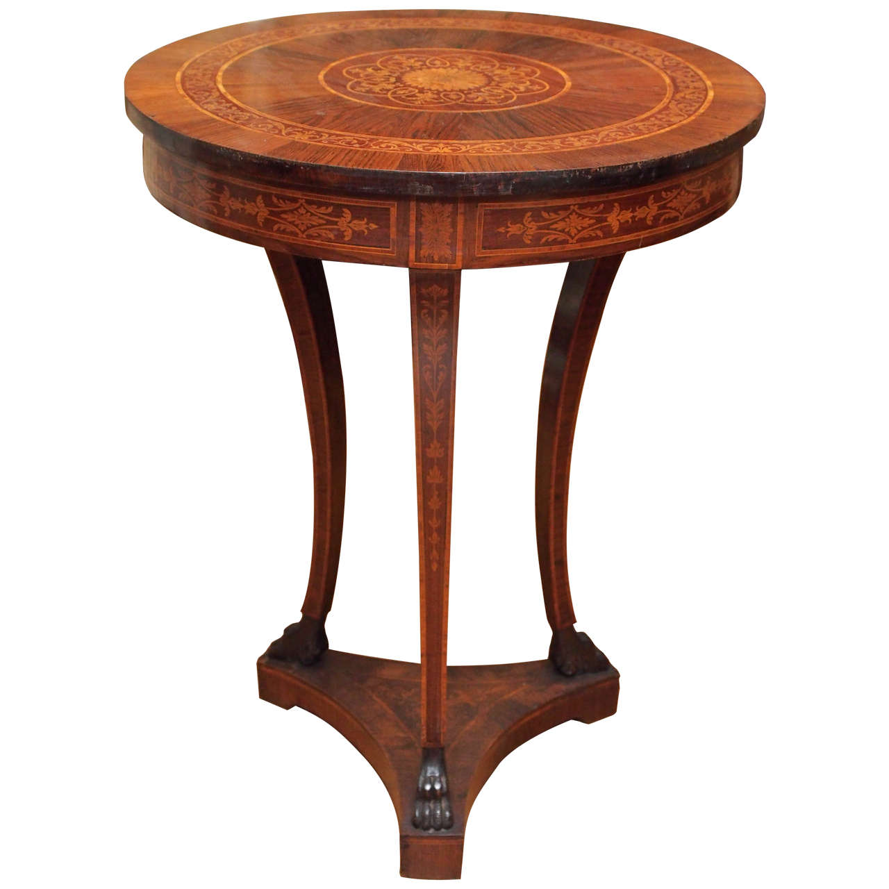 Italian Marquetry Inlaid Table at 1stDibs