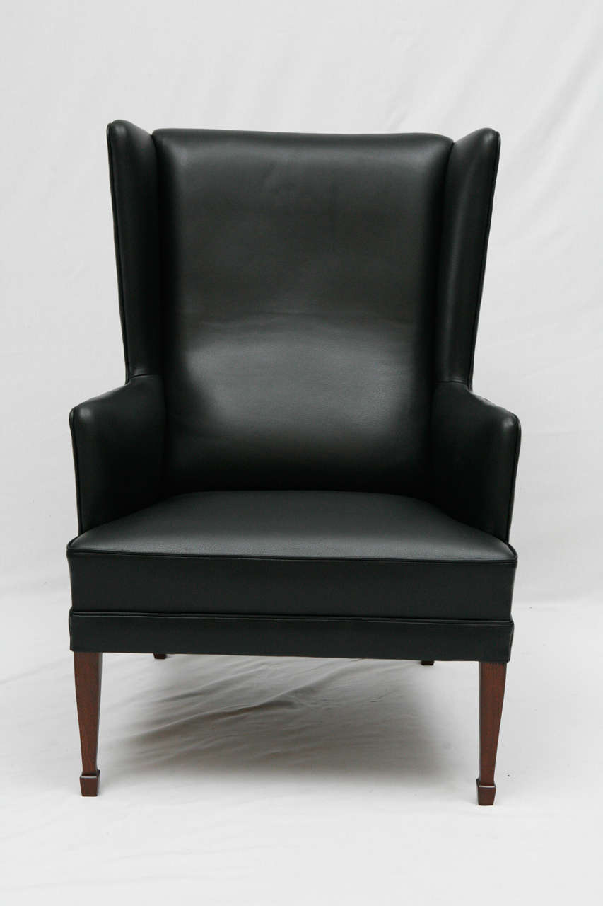 Frits Henningsen Wingback Chair and Footstool For Sale at 1stDibs ...