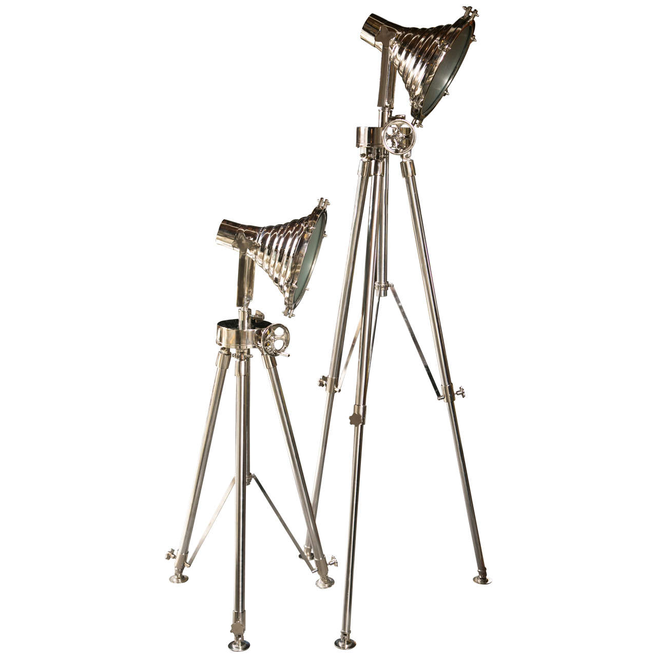 Pair of Industrial Aluminum Floor Lamps at 1stDibs