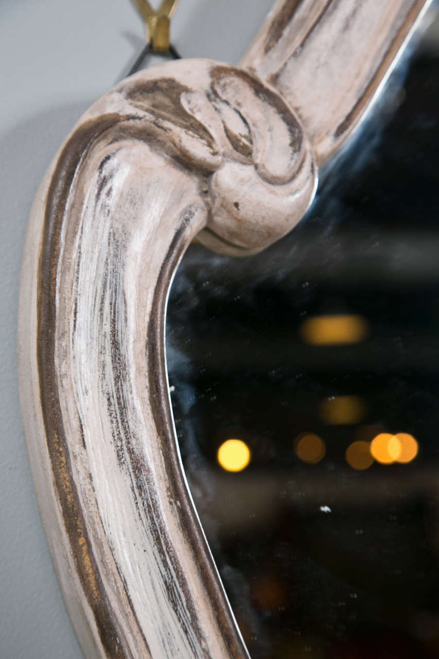 Pair of Rococo Style Distress Painted Mirrors at 1stDibs