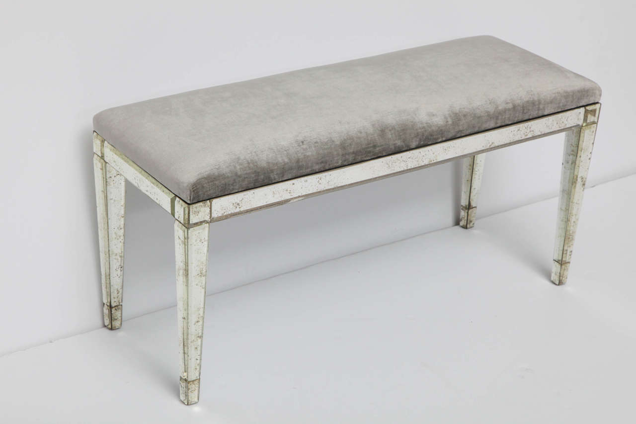 Mirrored Glass Bench in the Manner of Serge Roche at 1stDibs | mirrored ...