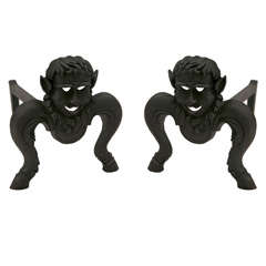 Devil Andirons - For Sale on 1stDibs