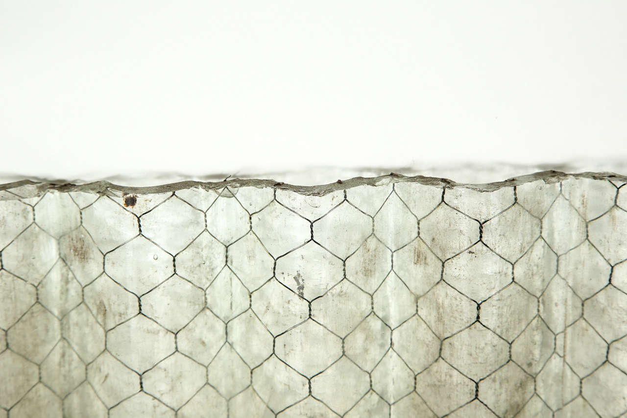 Corrugated Chicken Wire Glass Clear Color For Sale at 1stDibs ...