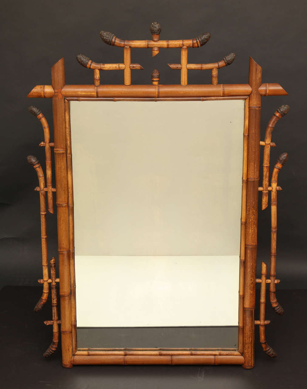 Large Bamboo Framed Mirror For Sale at 1stDibs