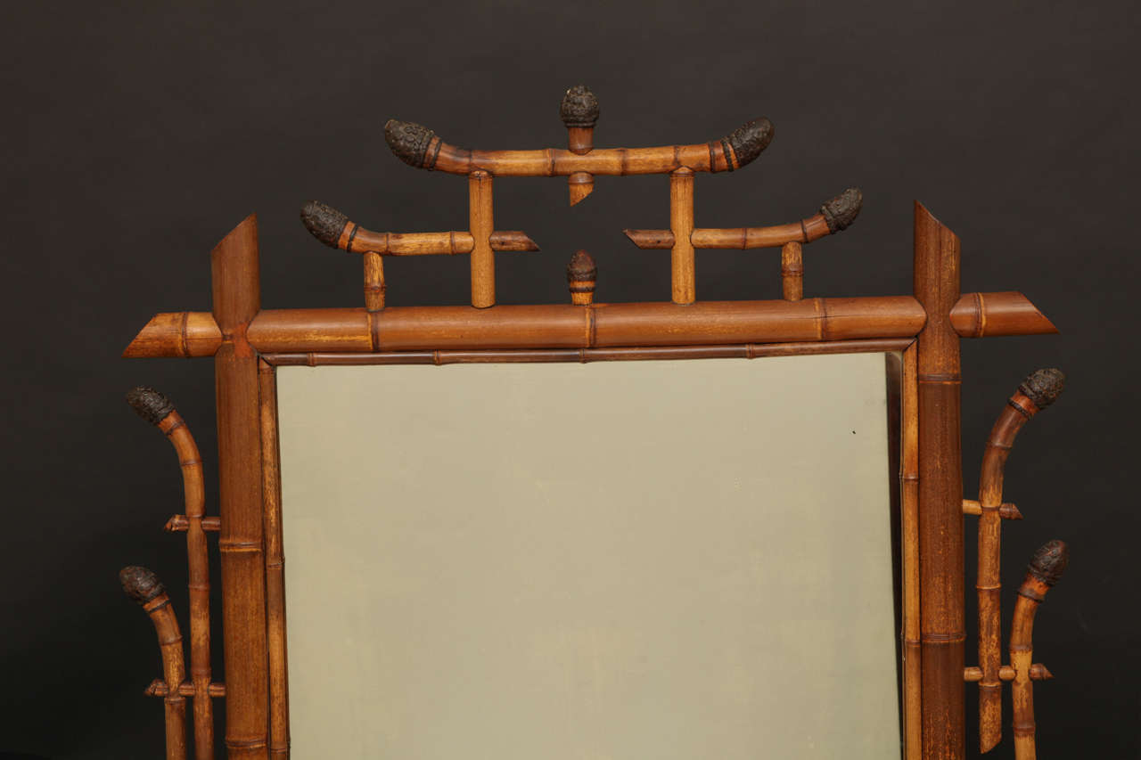 Large Bamboo Framed Mirror For Sale at 1stDibs