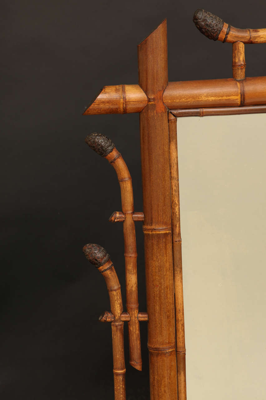 Large Bamboo Framed Mirror For Sale at 1stDibs