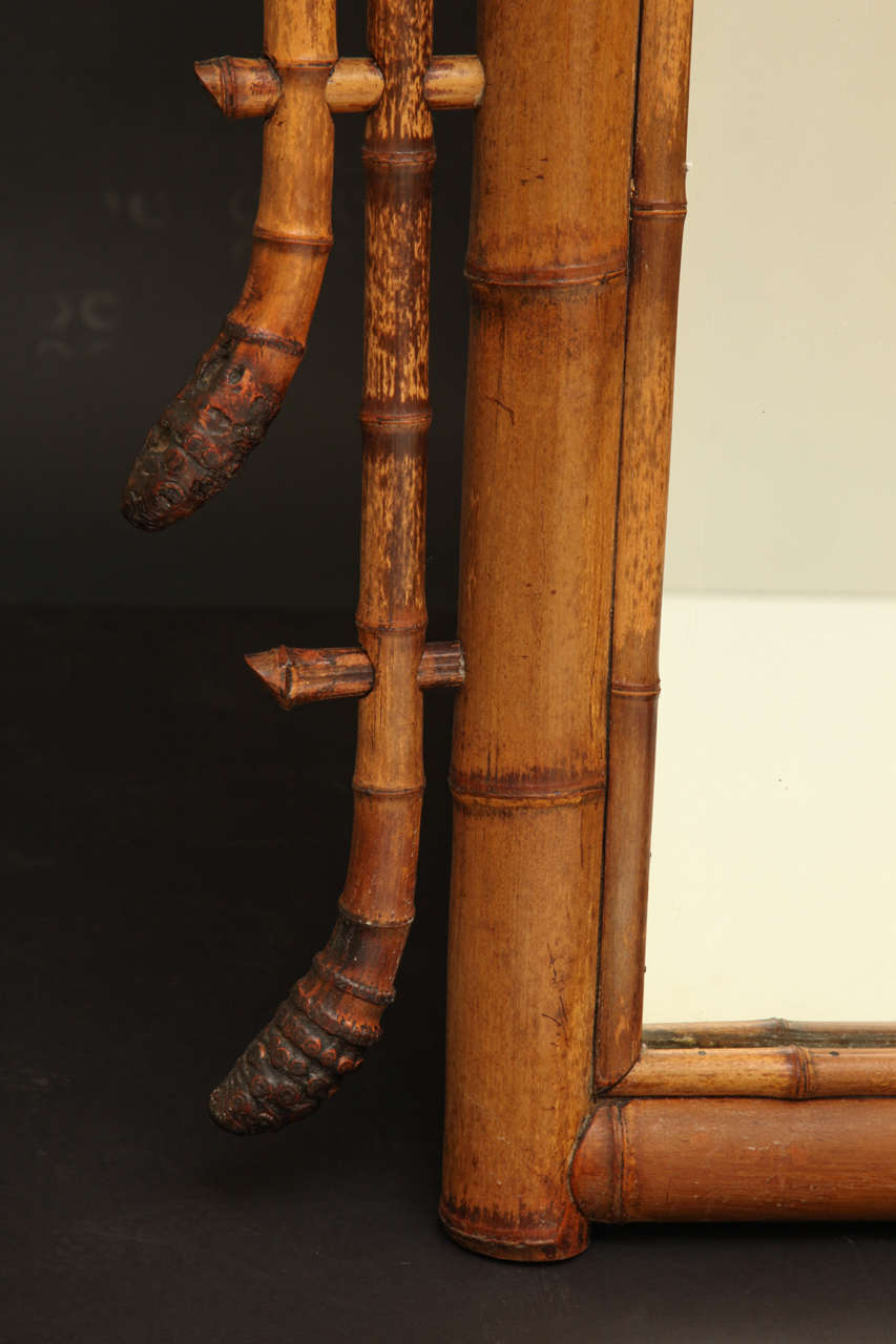 Large Bamboo Framed Mirror For Sale at 1stDibs