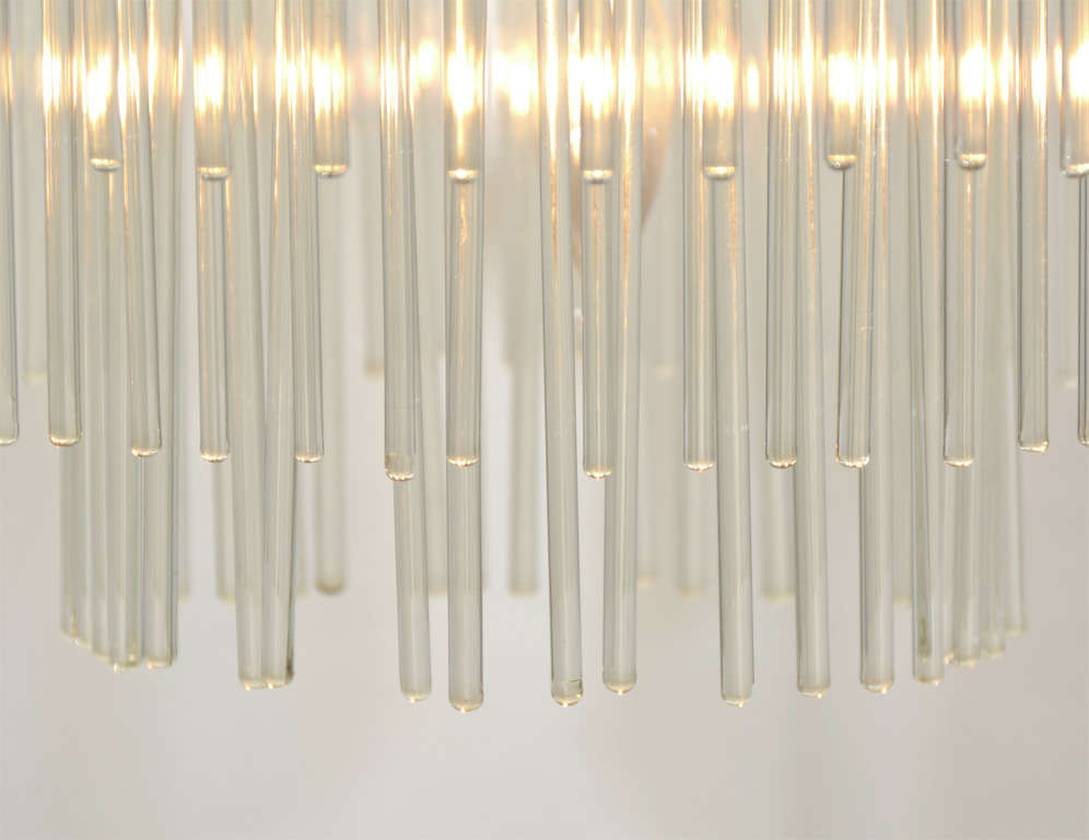 Glass Rod Chandelier by Sciolori for Lightolier at 1stDibs