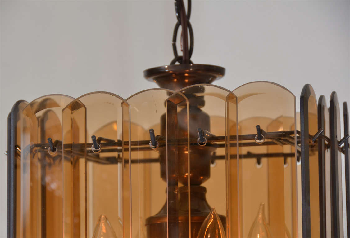 Amber Beveled Glass, Four Light Square Oil Rubbed Bronze Fixture For ...