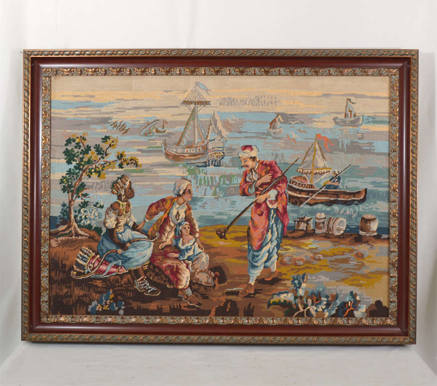 Framed Needlepoint Tapestry For Sale at 1stDibs | framed tapestry ...