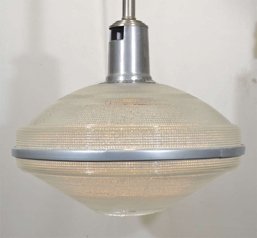 Repurposed Industrial Holophane Lighting For Sale at 1stDibs