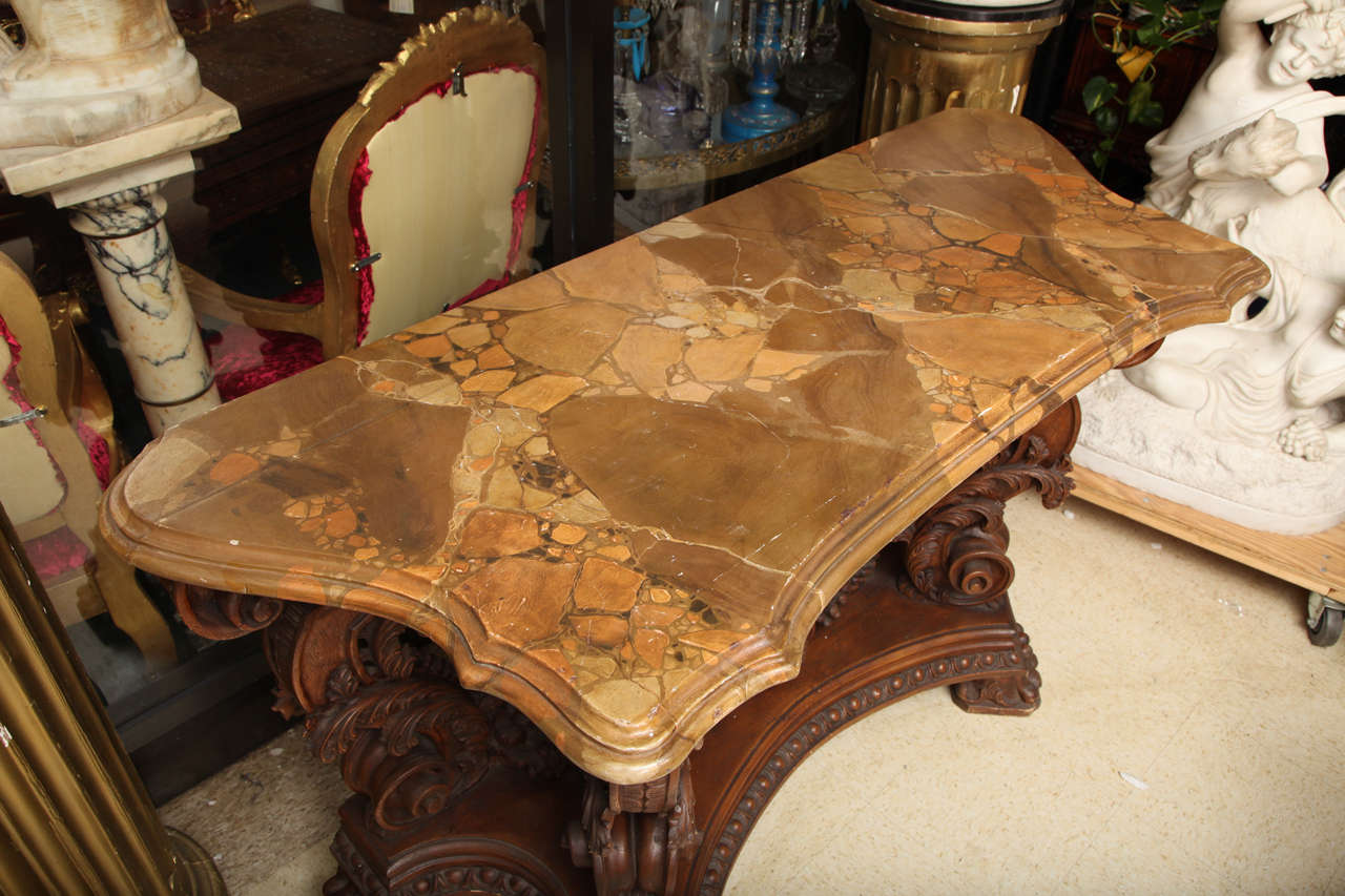 Italian Rococo Style Shell Motif Console For Sale at 1stDibs