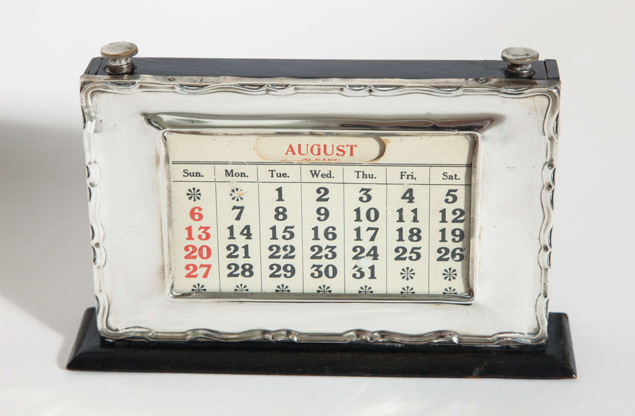 English Art Deco Sterling Silver Perpetual Calendar by W.J. Myatt and ...