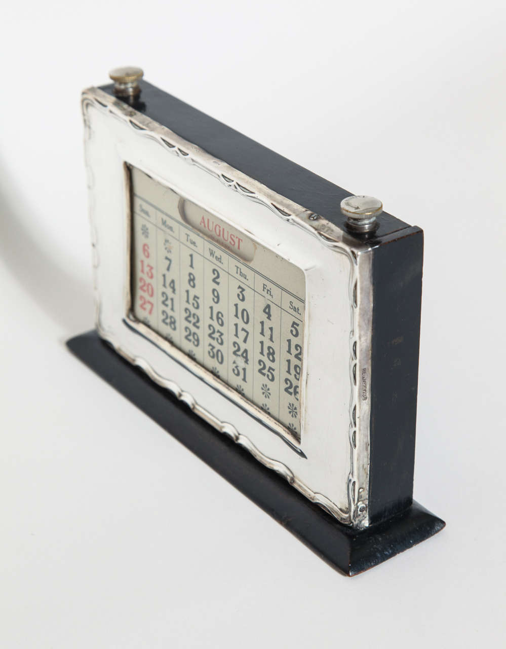 English Art Deco Sterling Silver Perpetual Calendar by W.J. Myatt and ...