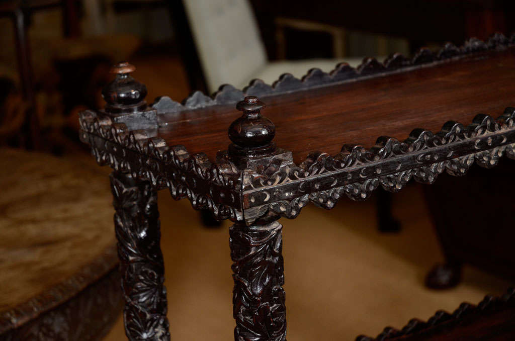 19th Century Anglo-Indian Carved Rosewood Etagere/Book Shelf at 1stDibs