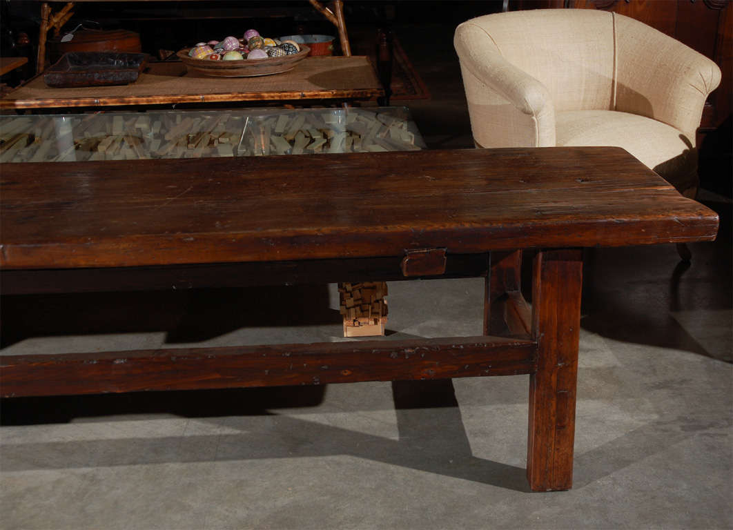 Country Coffee Table / Bench at 1stDibs | bench style coffee table ...