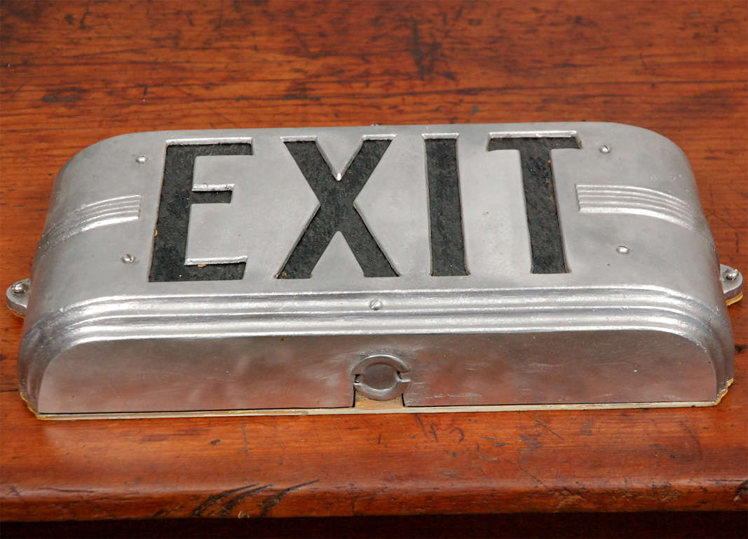 Hollywood Deco Interior Exit Sign at 1stDibs