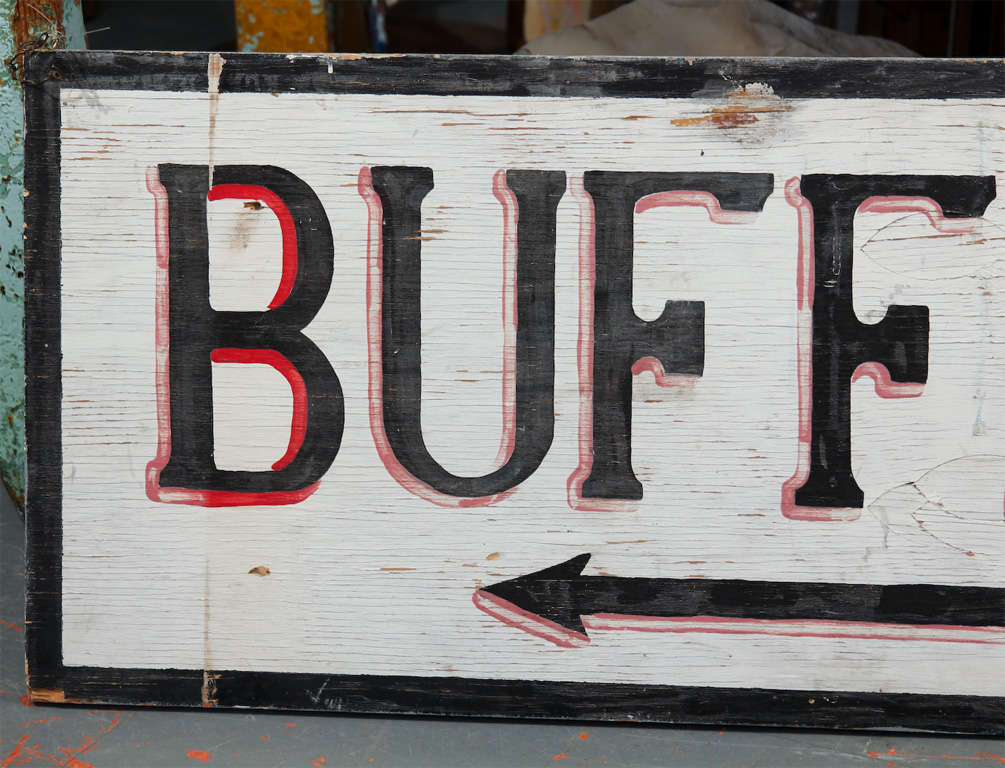 Large Hand-Painted Buffet Line Sign at 1stDibs