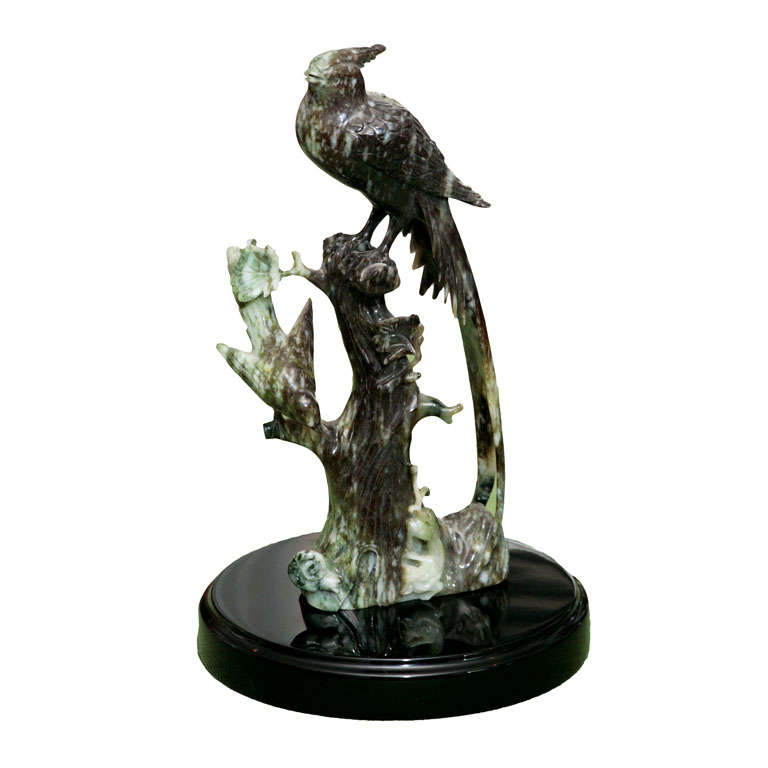 Fine Carved Jade Bird Group at 1stDibs