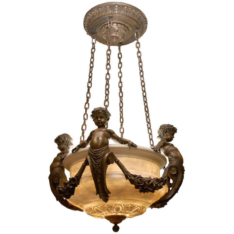 Cherub Chandelier For Sale at 1stDibs | antique cherub chandelier ...