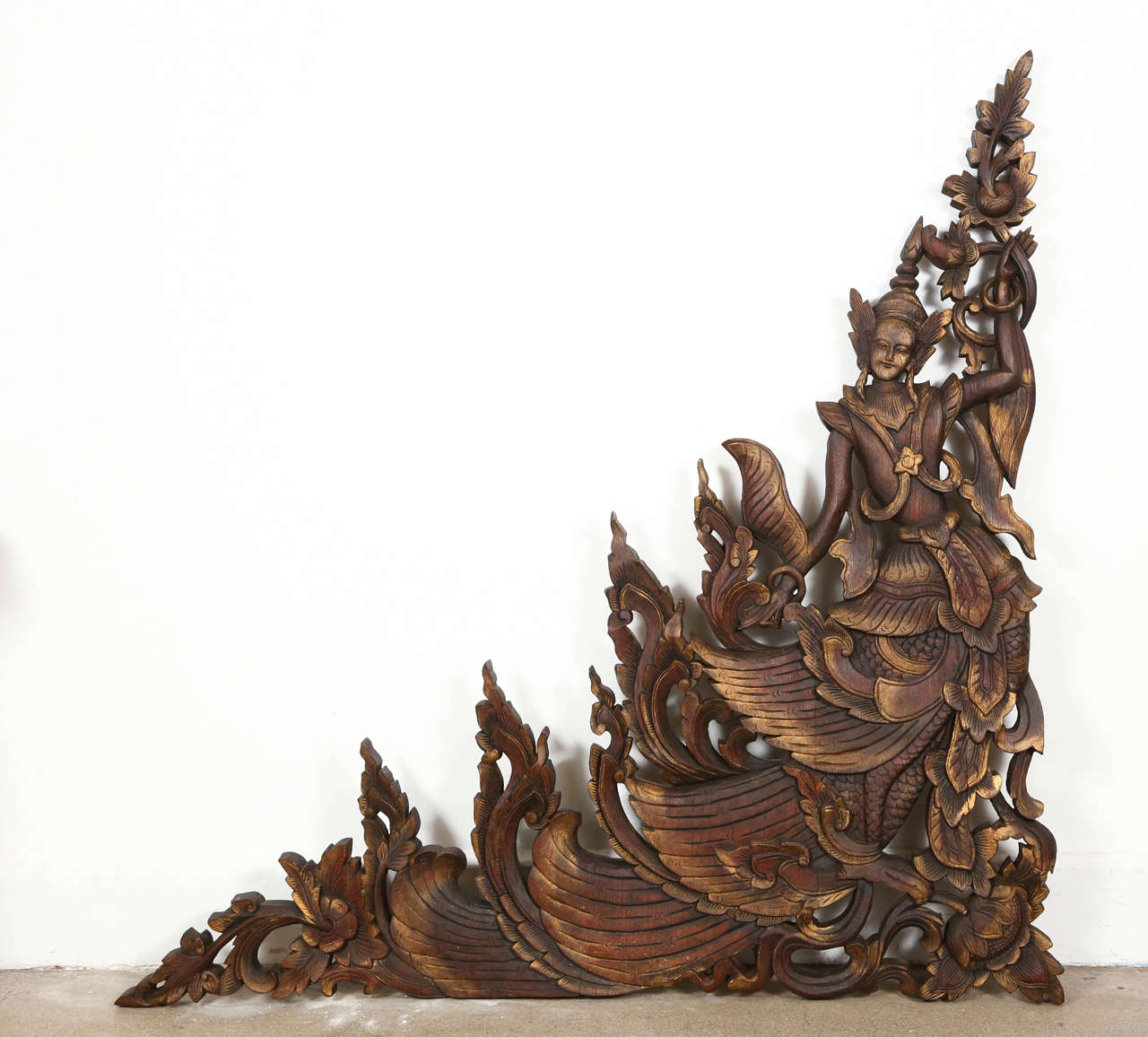 Pair of Architectural Kinnari Panels from Thailand at 1stDibs