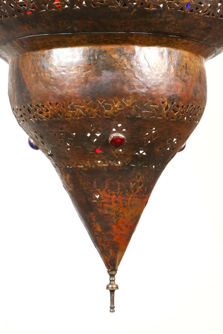 Large Vintage Brass Moroccan Pendant at 1stDibs