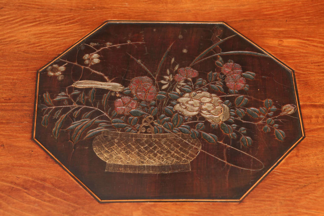 1820 English Mahogany Tea Table with Coramandel Plaque Insert For Sale ...