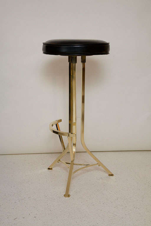 Pair of Vintage Modernist Brass Bar Stools by Seng Chicago at 1stDibs